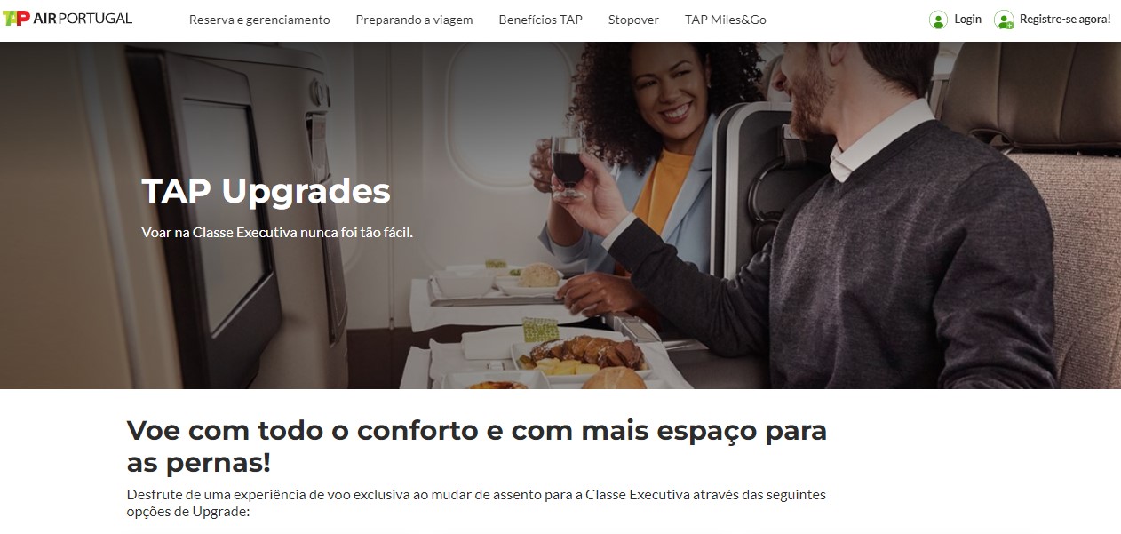Leilão de upgrade de cabine: Como funciona na TAP Air Portugal?