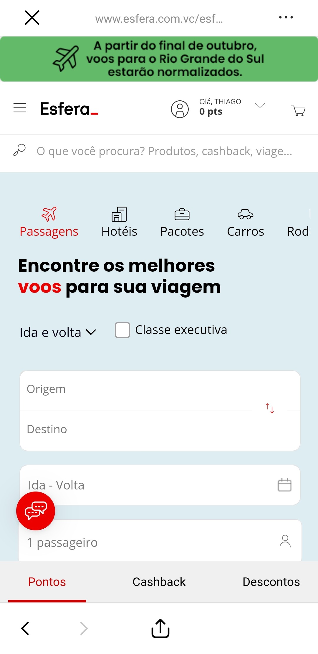 Como transferir pontos Esfera para Smiles