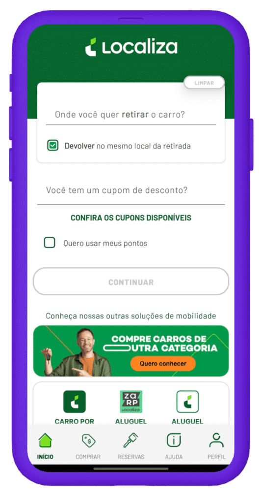 Localiza telefone: números para contato e aluguel de carro
